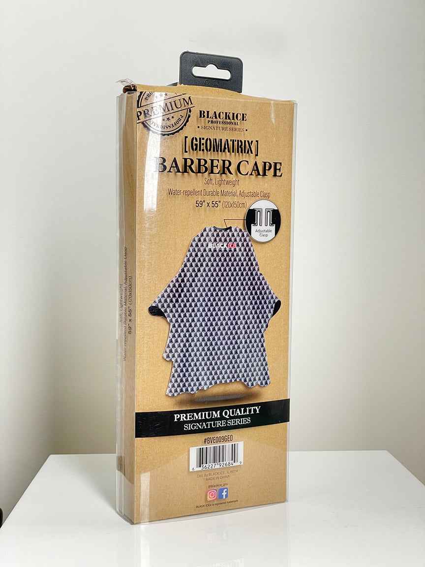 Black Ice Barber Cape - Geomatrix – Fort Worth Barber Supply